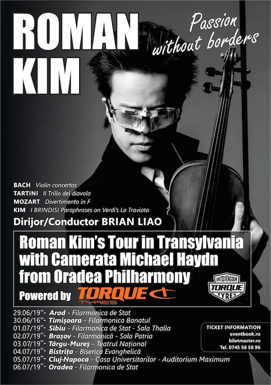 Concert excepțional Roman Kim, pe ruta Arad - Timișoara - Sibiu ...